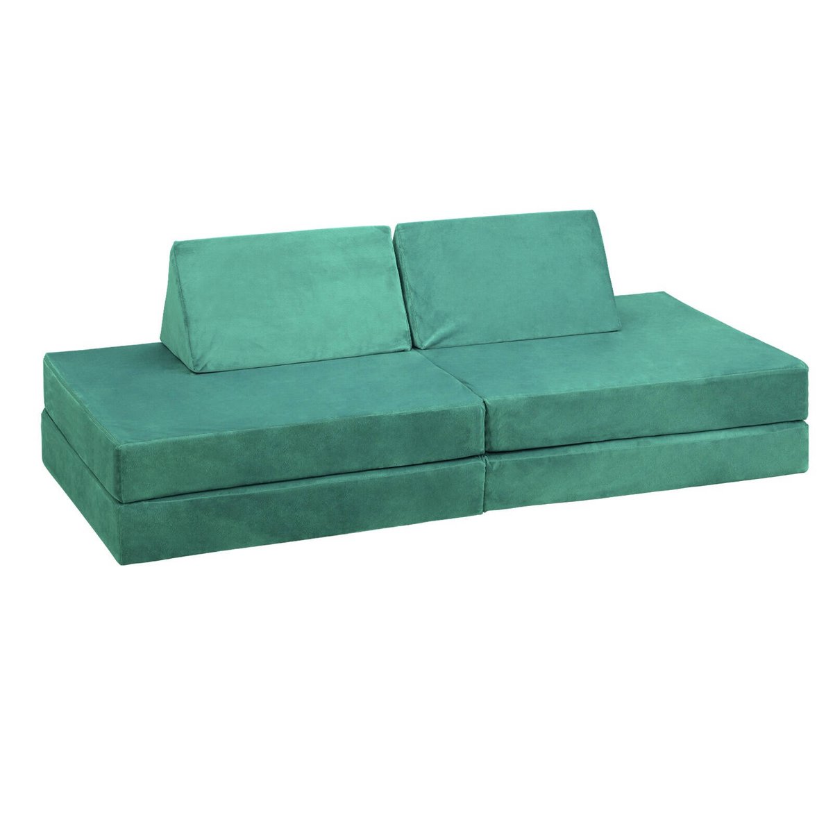 Oikiture Sofa Bed 170CM Kids DIY Couch Velvet Green - Bunnings Australia