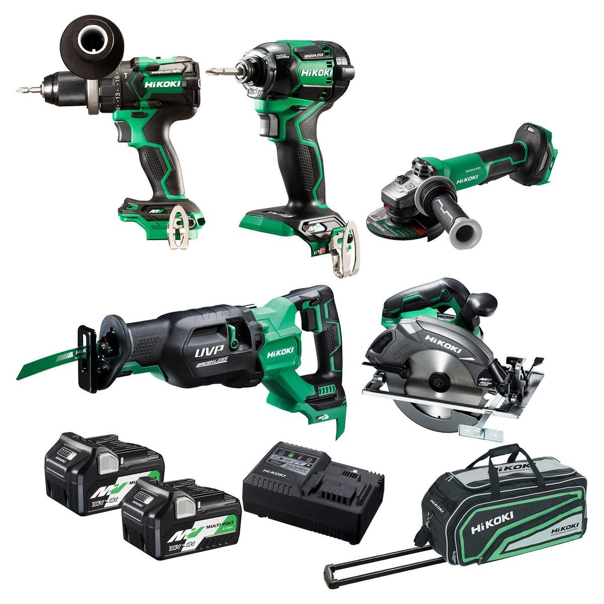HiKOKI 36V 5 Piece Brushless Combo Pack Kc36D5P3(HRZ) - Bunnings Australia