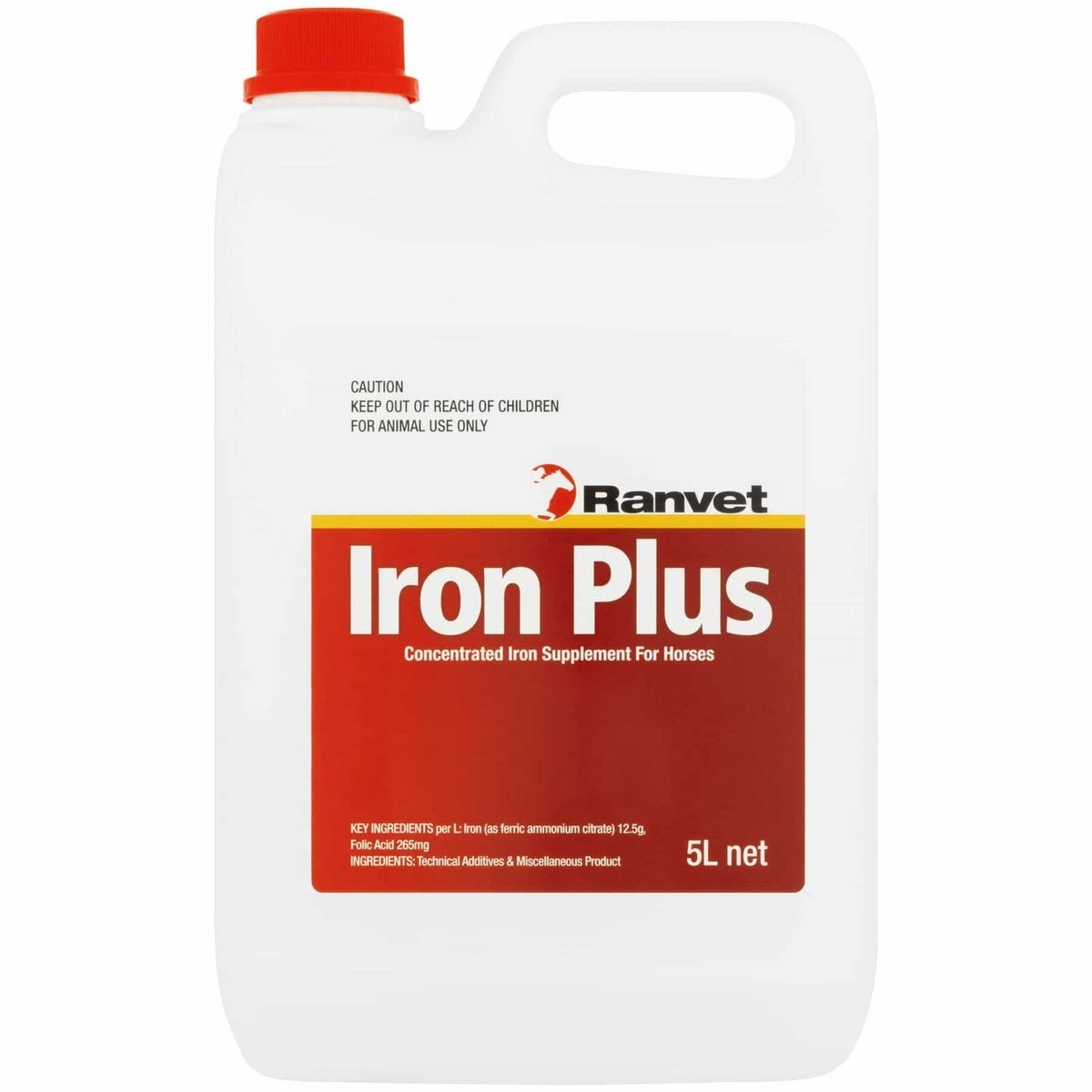 Ranvet Iron Plus Horses Concentrated Supplement w/ Folic Acid 5L ...