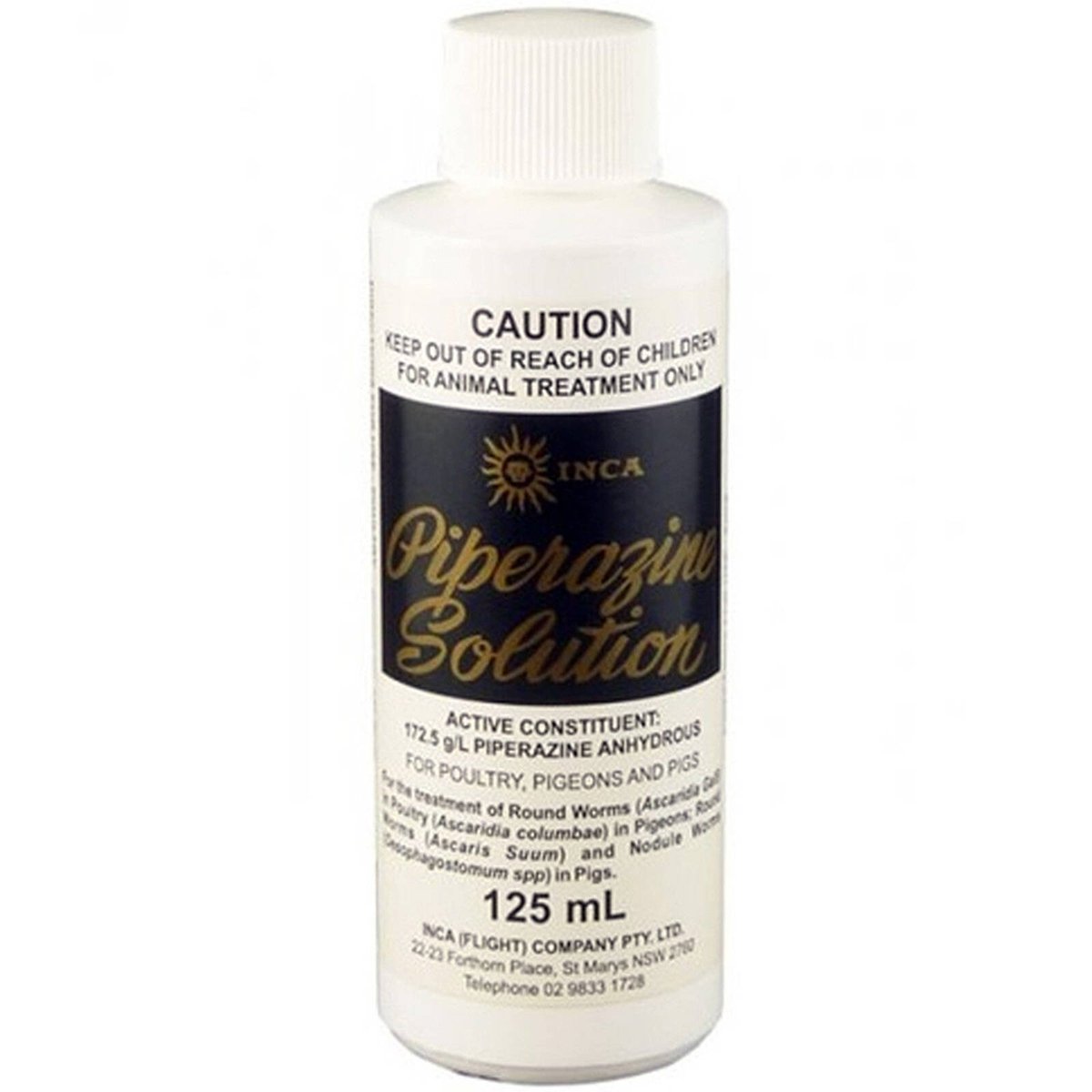 Inca Piperazine Solution Animal Treatment Aid 125ml - Bunnings Australia