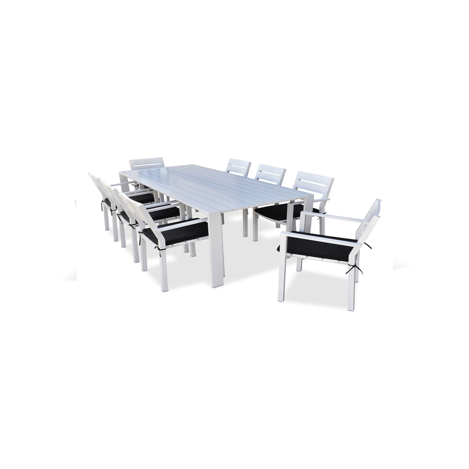 Outdoor Capri 8 Seater Aluminium Dining Table Chairs Setting White Bunnings Australia