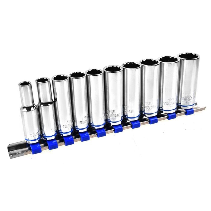 Trojan 10 Piece Deep 3/8 Socket Rail Set - Bunnings Australia