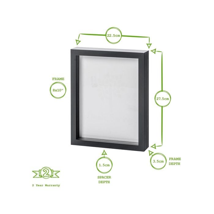 Nicola Spring 8" x 10" White 3D Box Photo Frame - 5" x 7" Mount - White ...