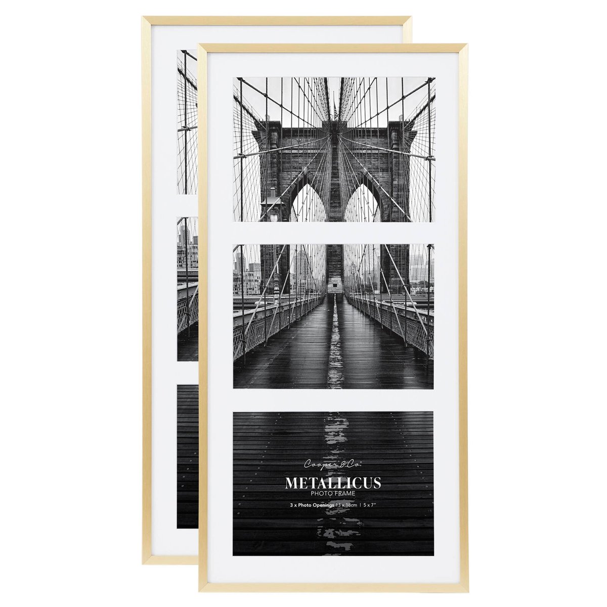 Cooper & Co. Metal 3 Slot Collage Photo Frame 13x18cm Gold Set Of 2 ...