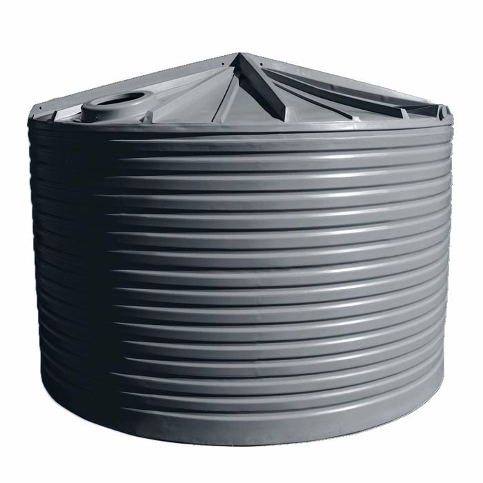 Clark Tanks 22000L Round Poly Water Tank - Slate Grey - Bunnings Australia
