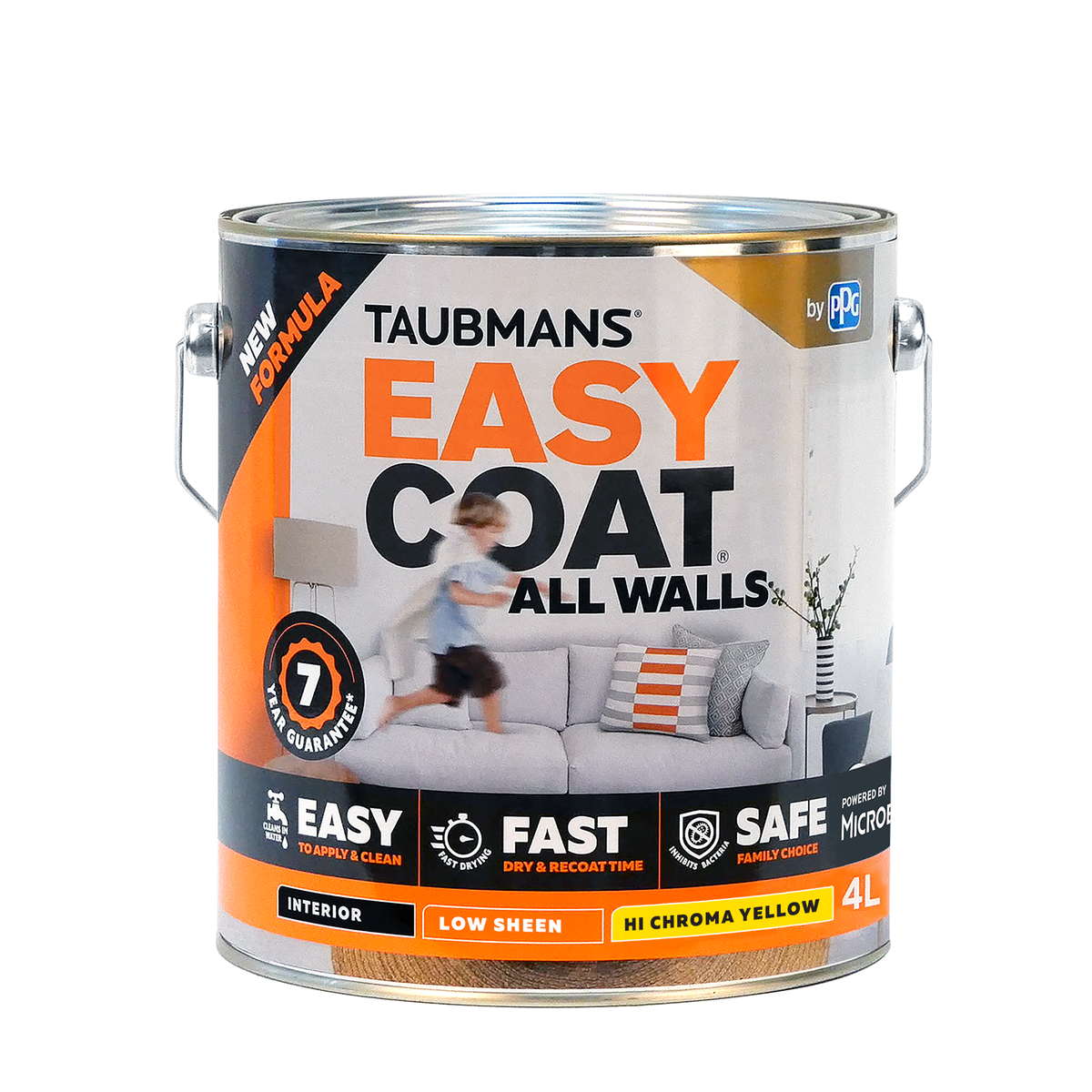 Taubmans 4L Hi-C Yellow Low Sheen Easycoat All Walls Paint - Bunnings ...