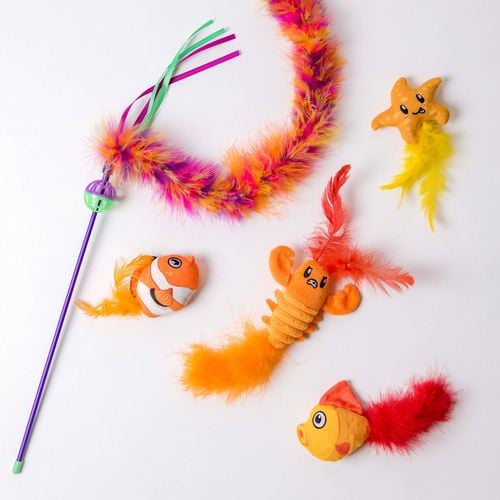 Paws & Claws 10 x 5 x 5cm Catsby Sea Life Cat Toy - 2 Pack - Bunnings ...