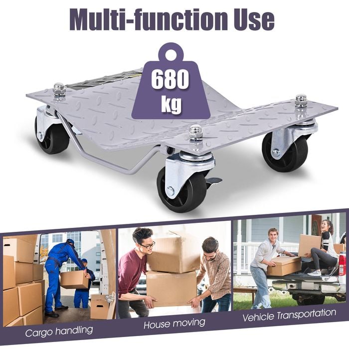Costway 4x Car Wheels Dolly Heavy Duty Vehicle Dollies Auto Repair ...