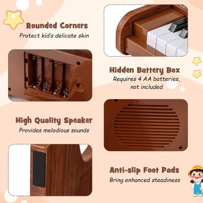 Costway 25-Key Digital Piano Mini Keyboard Music Teaching Instrument ...