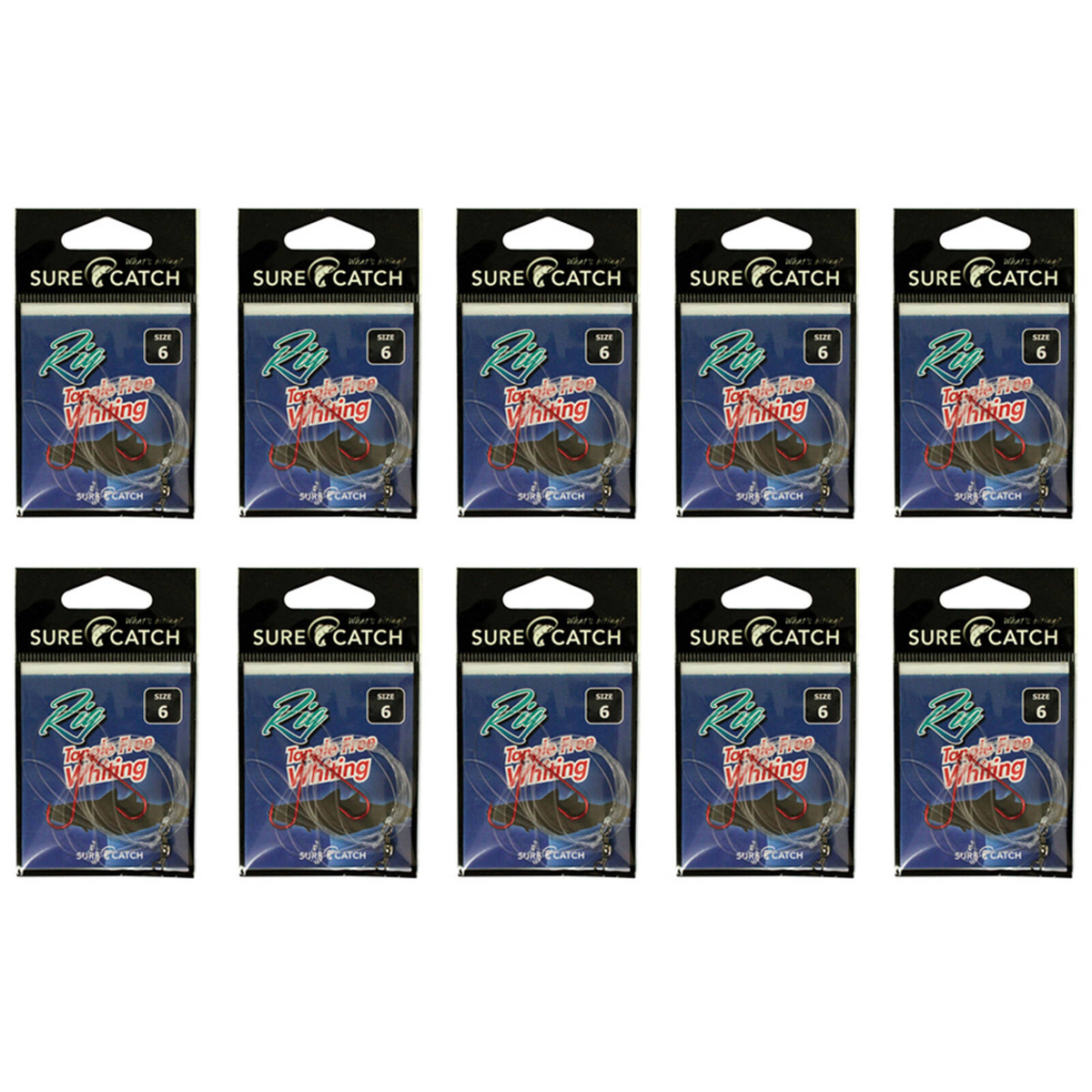 10x Surecatch Tangle Free Whiting Rig Hooks Size 6 - Bunnings Australia