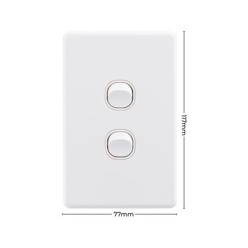 DETA X6 White Matte Double Vertical Switch - Bunnings Australia