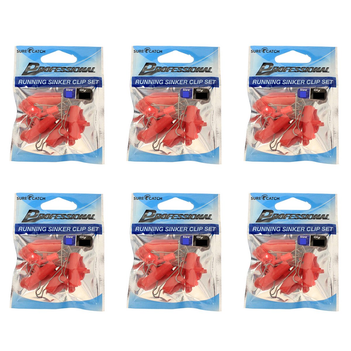 6x Surecatch Running Fishing Sinker Clips - Medium - Bunnings Australia