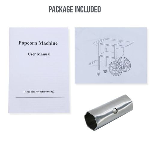 8Oz Popcorn Machine Maker on the wheeled Cart Deck Warmer Popcorn ...