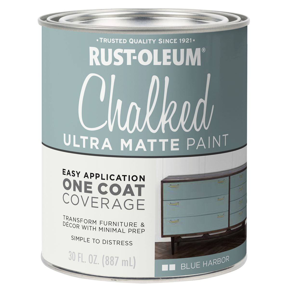 Rust-Oleum 887ml Blue Harbour Ultra Matt Chalked Paint - Bunnings Australia