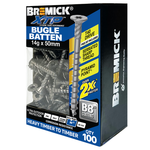 Bremick XTP 14g x 50mm T40 B8 Bugle Batten - 100 Pack - Bunnings Australia