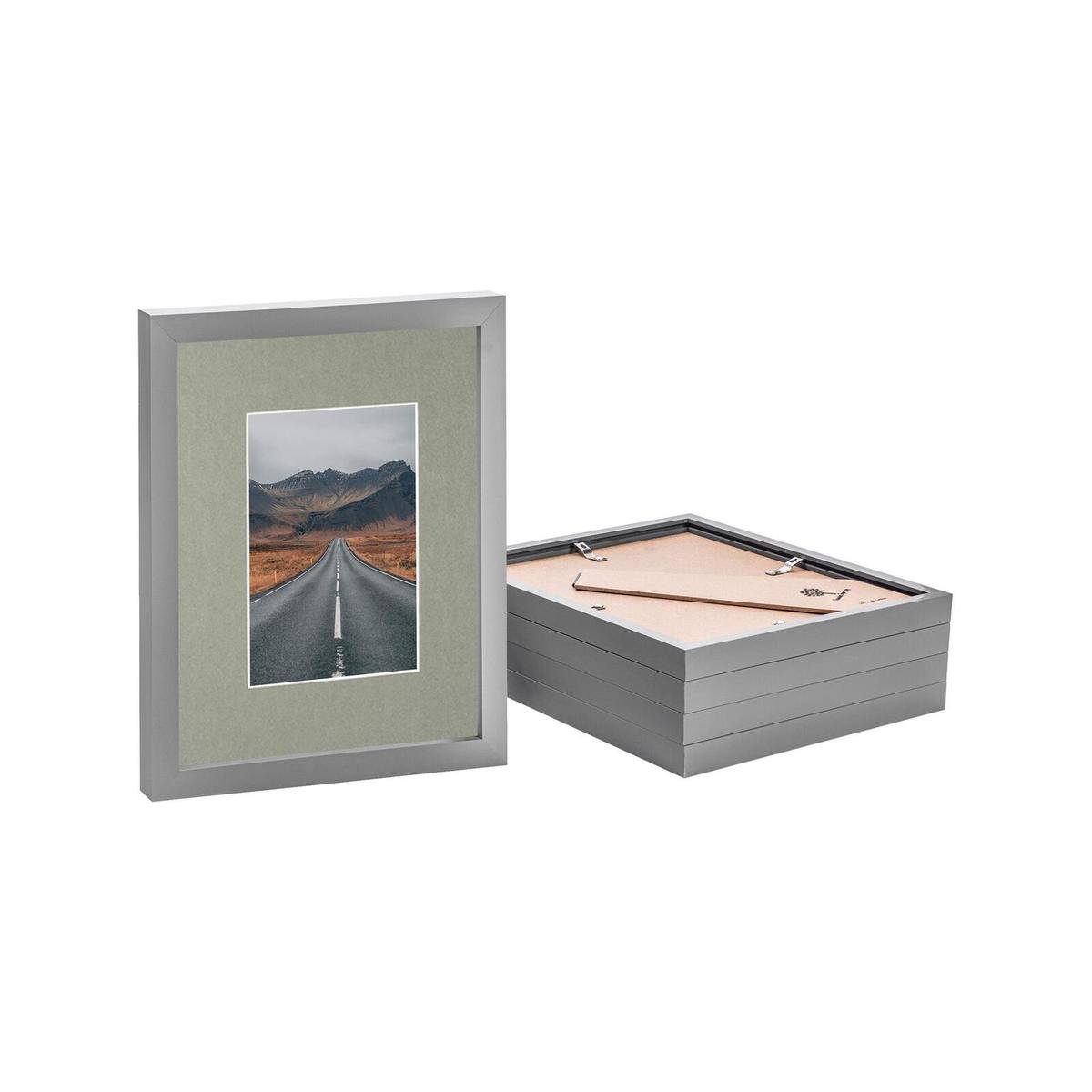 Nicola Spring Photo Frames with 4" x 6" Mount - 8" x 10" - Grey - Pack ...