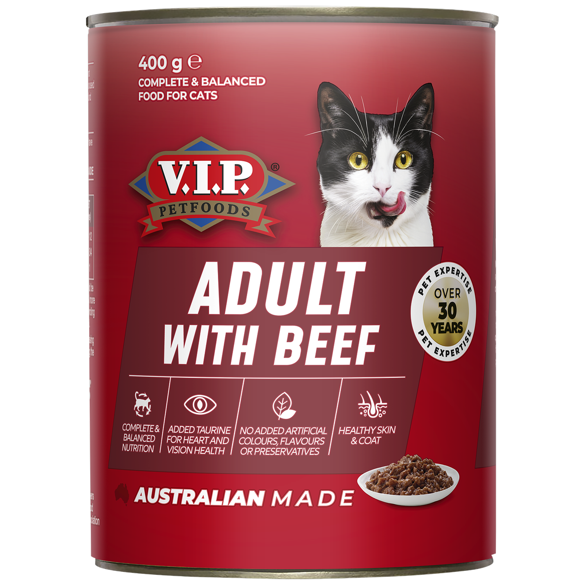 VIP 12-Pack 400g Beef Flavour Adult Wet Cat Food - Bunnings New Zealand