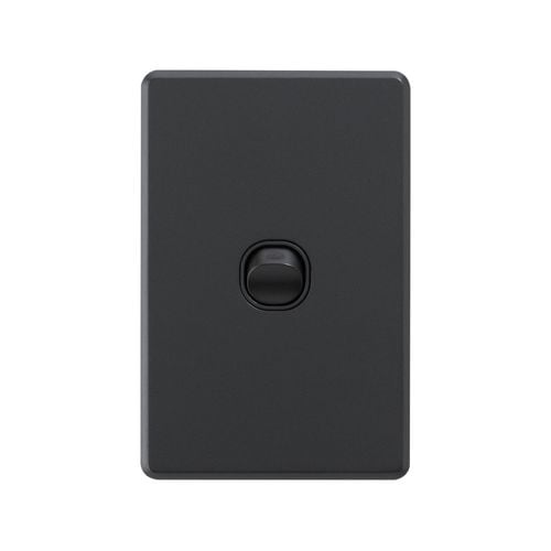 DETA Black Matte S-line Single Vertical Wall Switch - Bunnings Australia