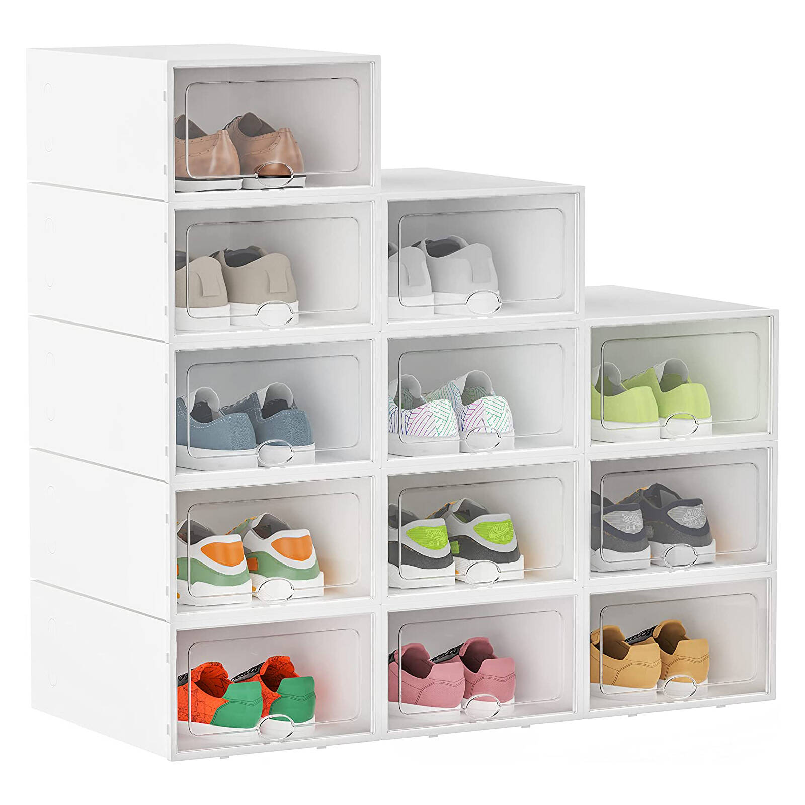 Advwin 45Pcs Display Shoe Storage Box Stackable Sneaker Organizer Rack Plastic Bunnings Australia