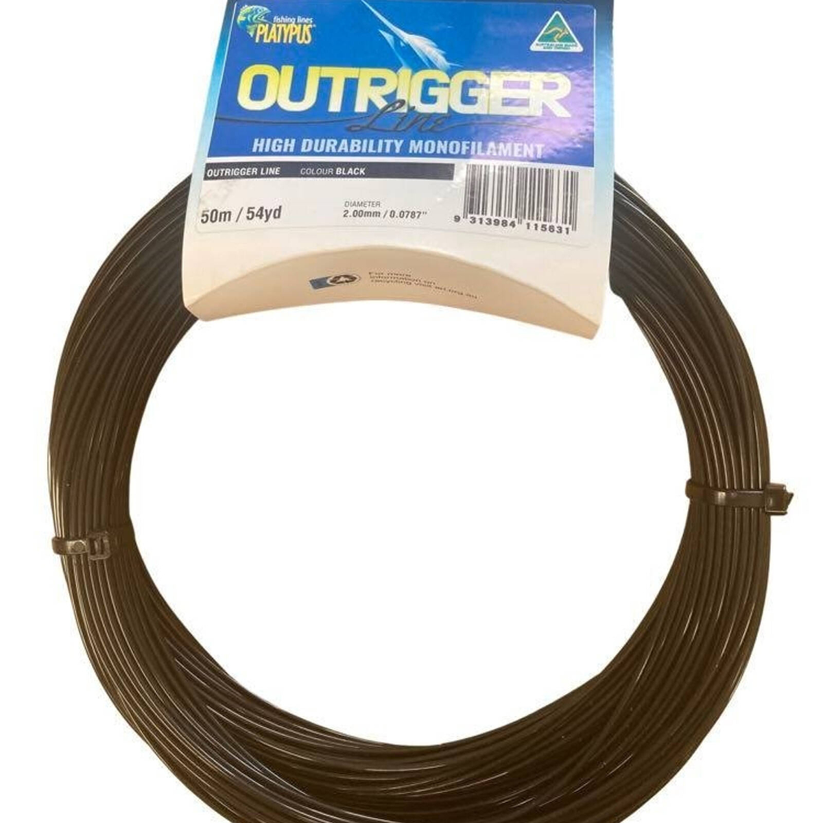 50m Spool of 400lb Platypus Black Monofilament Outrigger Line ...