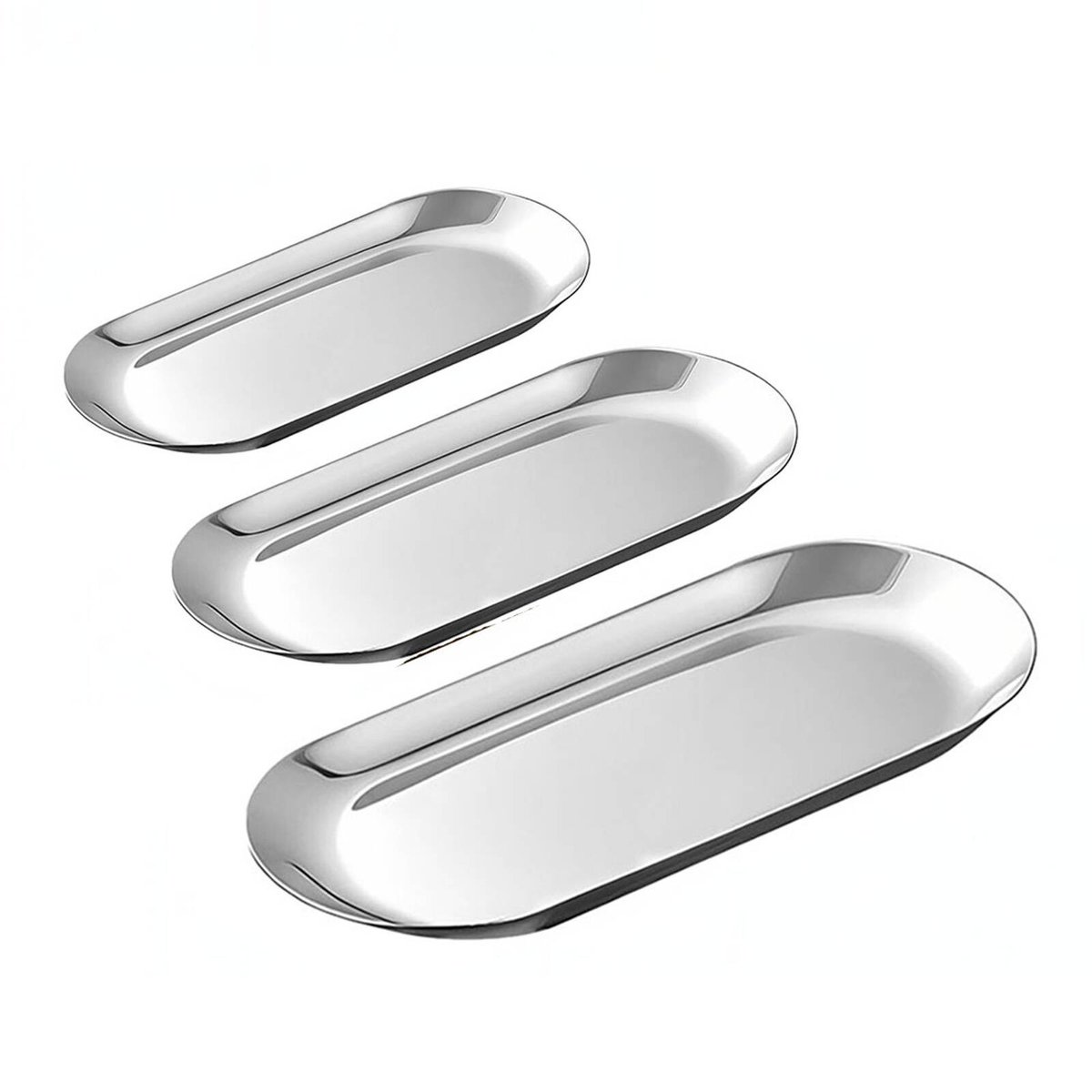 SOGA Silver Nordic Oval Plate Set – 3 Piece - Bunnings Australia