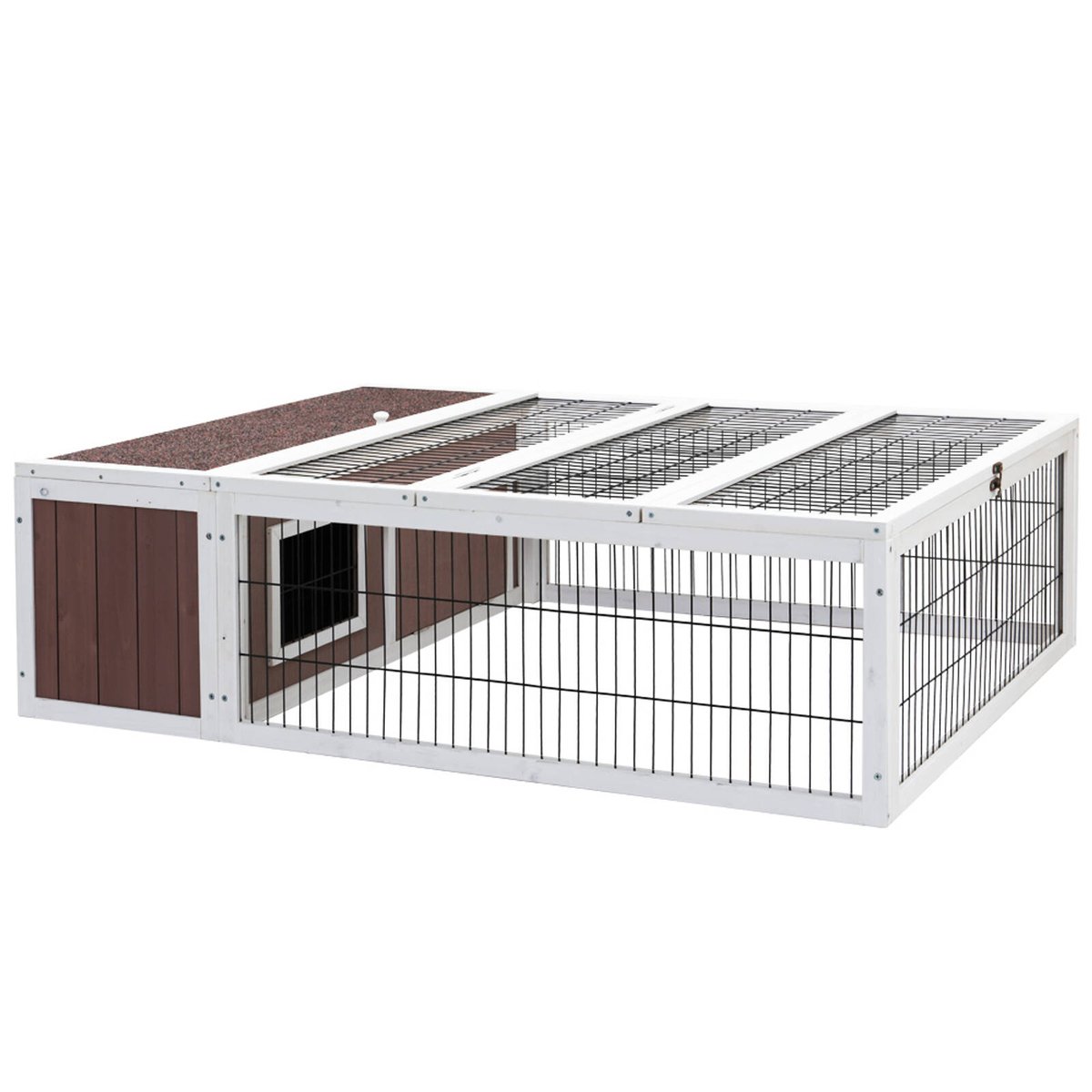 i.Pet Rabbit Hutch Wooden 124x90x35cm - Bunnings Australia