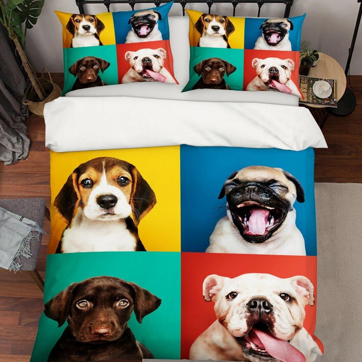 3D Cute Puppy 369 Bed Pillowcases Quilt Queen Size - Bunnings Australia