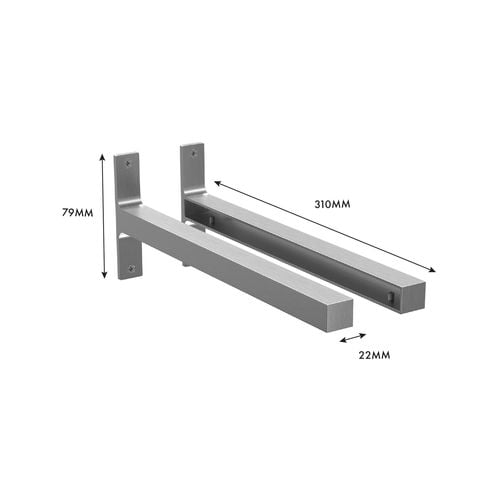 Flexi Storage Decorative Shelving 300mm Brushed Aluminium Shelf End ...