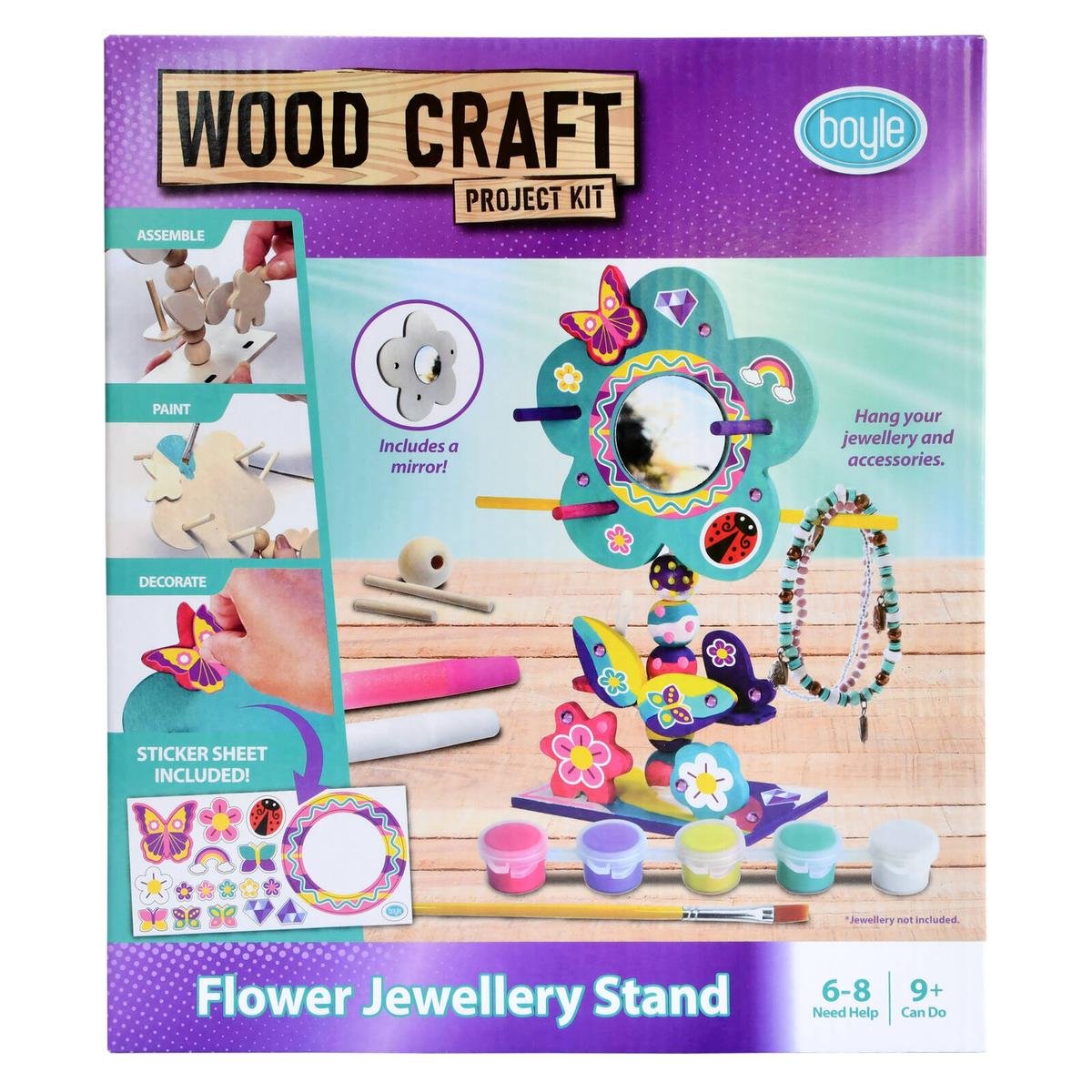 Boyle Wood Craft Project Kit Flower Jewellery Stand - Bunnings Australia