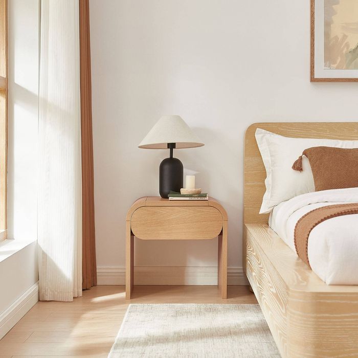 Olga Natural Bedside Table - Bunnings Australia