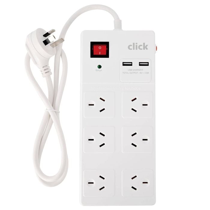 Click 6 Outlet Power board - Bunnings Australia