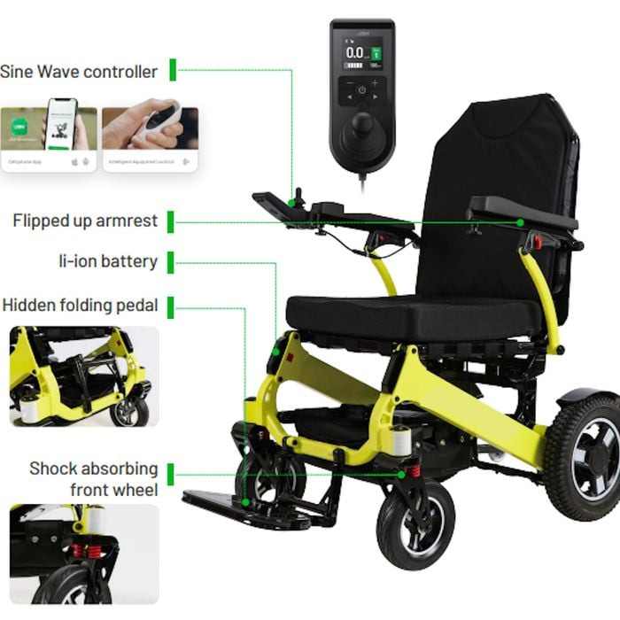 KingChair-D39: Super Load-Bearing Electric Wheelchair: Foldable, Remote ...