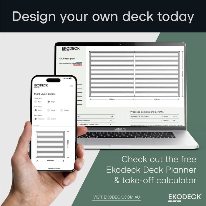 Ekodeck 137 x 23mm 5.4m Dark Brown Classic Grooved Composite Decking ...