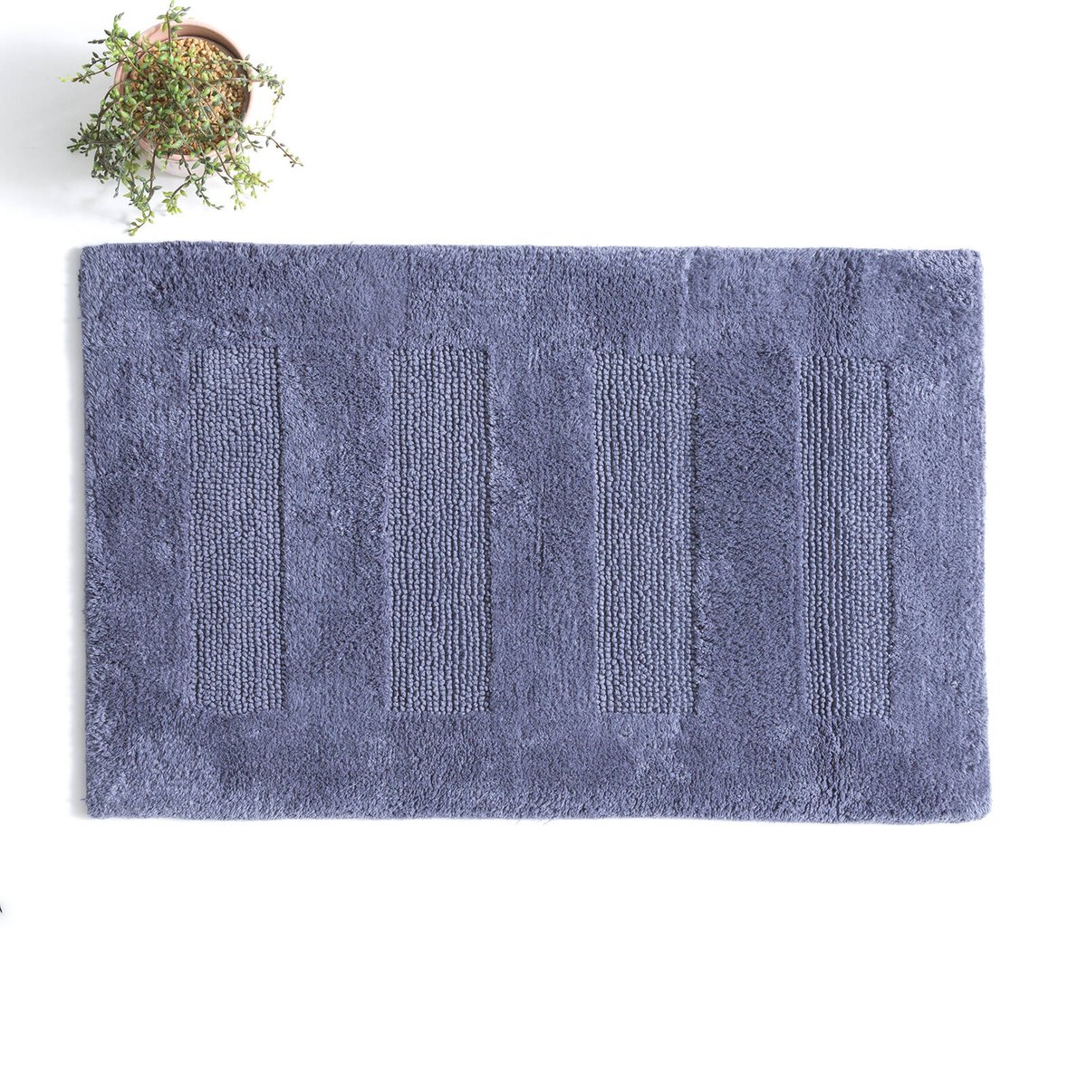 Renee Taylor Retreat 80cm Cotton Bath Mat Reversible Blue - Bunnings ...