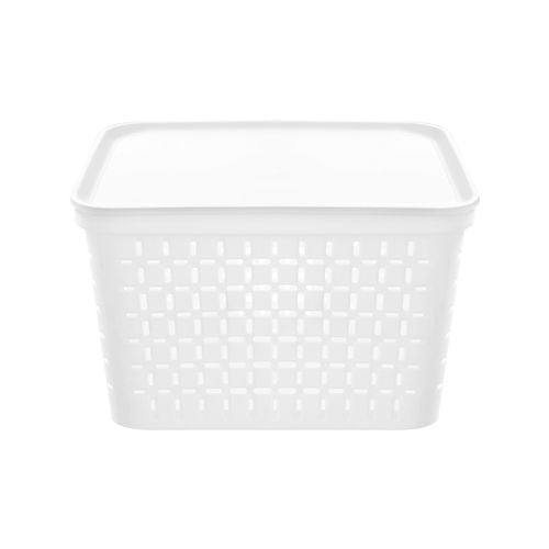 Boxsweden 39 x 30 x 24cm Large White Kept Storage Basket with Lid - Bunnings Australia