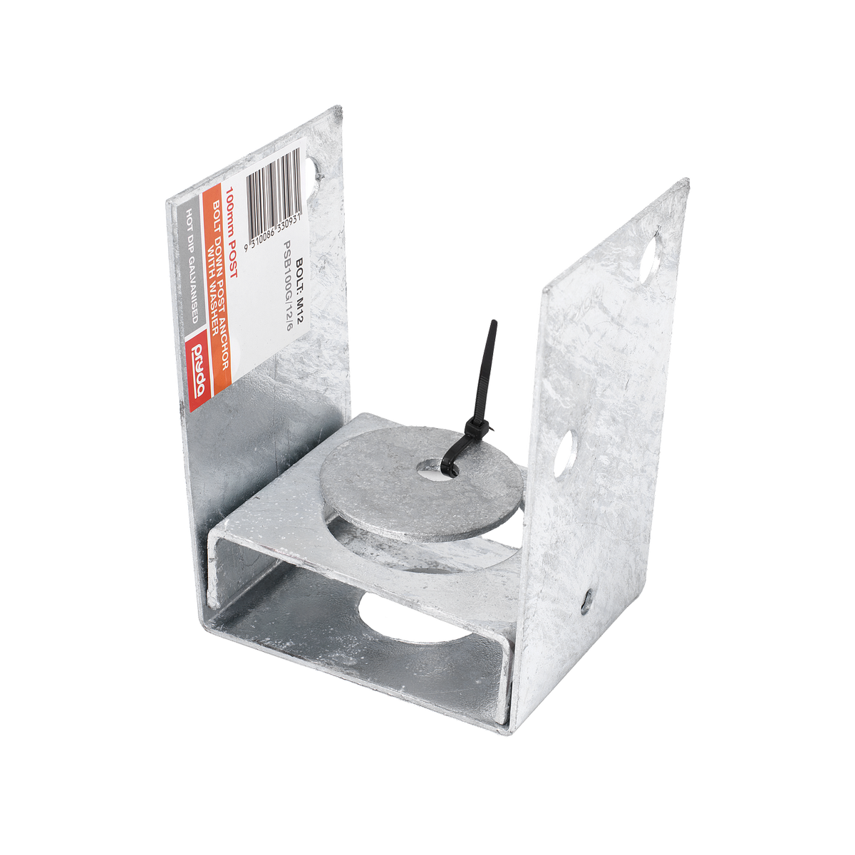 Pryda 100mm M10 Bolt Down w Washer Post Anchor - Bunnings Australia