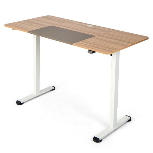 Costway Electric Standing Table Motorised Computer Desk 1.4 x 0.7m Oak ...
