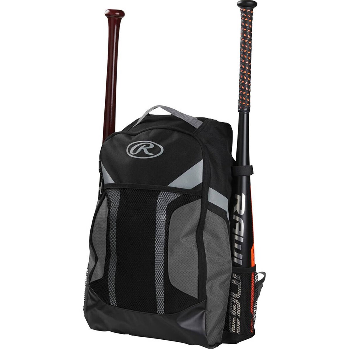 Rawlings R200 Youth Players Baseball Sports Backpack Black/Grey ...