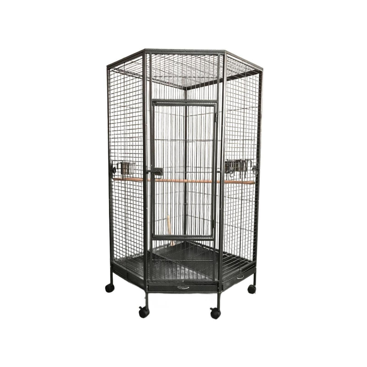 YES4PETS 162cm Large Corner Bird Cage Pet Parrot Aviary Perch Castor ...