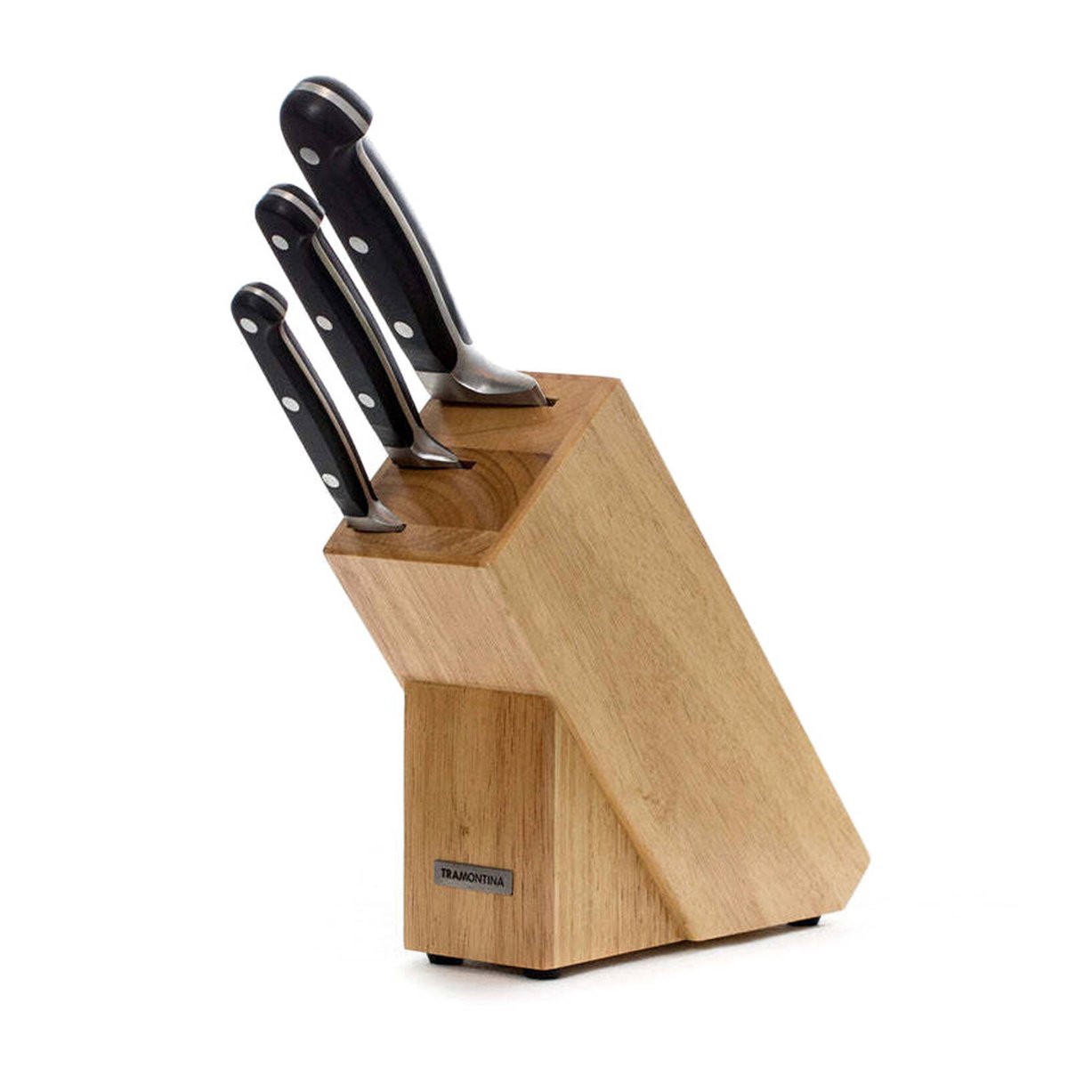 4pc Tramontina Century Knife Kitchen Cutting Tool Set w/ Wood Block ...