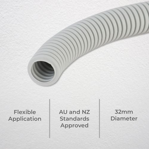 Deta 32mm x 10m Medium Duty Corrugated Conduit - Bunnings Australia