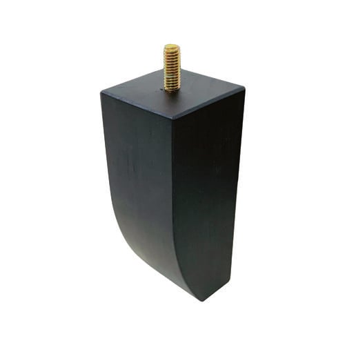 Adoored 60 x 150mm Curved Wooden Black Furniture Leg - Bunnings Australia