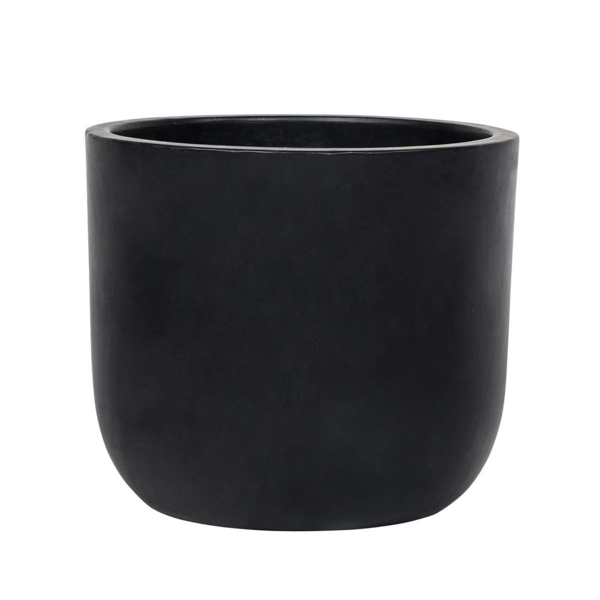 220 x 250mm Plain Black Round Ceramic Pot - Bunnings New Zealand