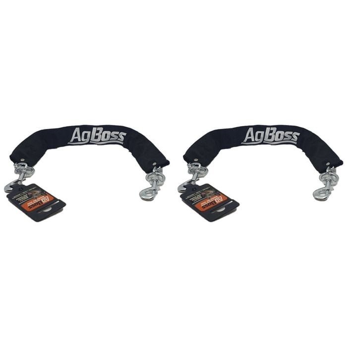 2PK AgBoss Dog Ute/Car Heavy Duty Chain With Snap Hooks Black 4x500mm ...