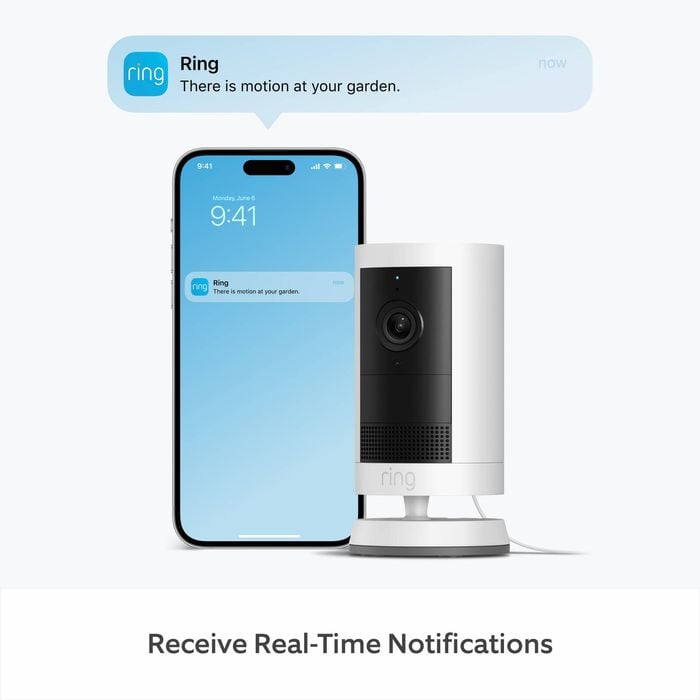 Ring Outdoor Camera Plus 2K Plug - in White - Bunnings Australia