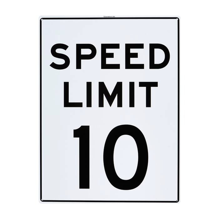 Sandleford 450 x 600mm 10km Speed Limit Plastic Sign - Bunnings Australia