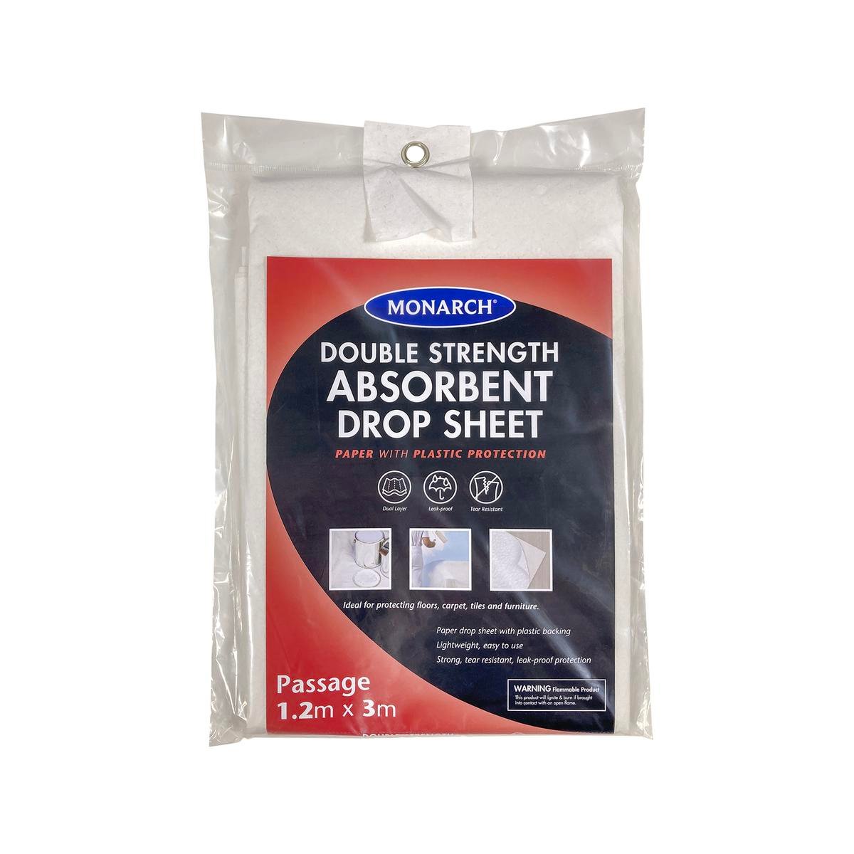 Monarch 1.2m x 3m Paper Poly Double Strength Drop Sheet - Bunnings ...