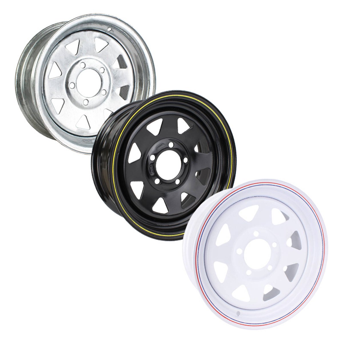 Sunrise Trailer 16″ Sunraysia Steel Rim Black Landcruiser 6 Stud ...