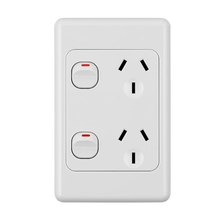 Click 75 x 115mm 10Amp Vertical Powerpoint - Double - Bunnings New Zealand