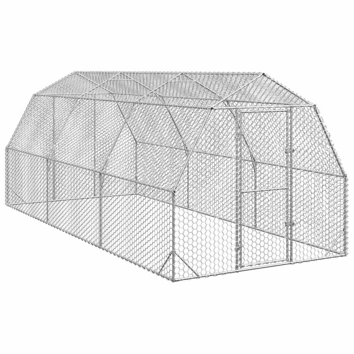 vidaXL Chicken Run 2.5x6x2.25 m Galvanised Steel Walk-in Chicken Run ...
